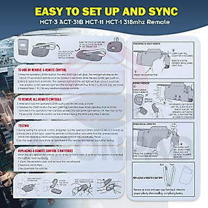 Lots of 2 ACT-31B/MCT-11 Keychain 318MHZ Megacode ld033 Linear Garage Door Opener Remote 3-Year-Warranty Long-Lasting Lithium Battery Ultra-Long Range