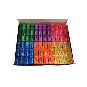 Dondor Pencil Sharpeners For Kids with Removable Neon Colored Lids (144 Pack)