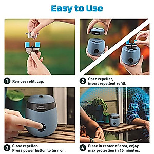 Thermacell E55 E-Series Rechargeable Mosquito Repeller with 20' Mosquito Protection Zone; Blue; Includes 12-Hr Repellent Refill; DEET Free Bug Spray Alternative; Scent Free; No Candle or Flame