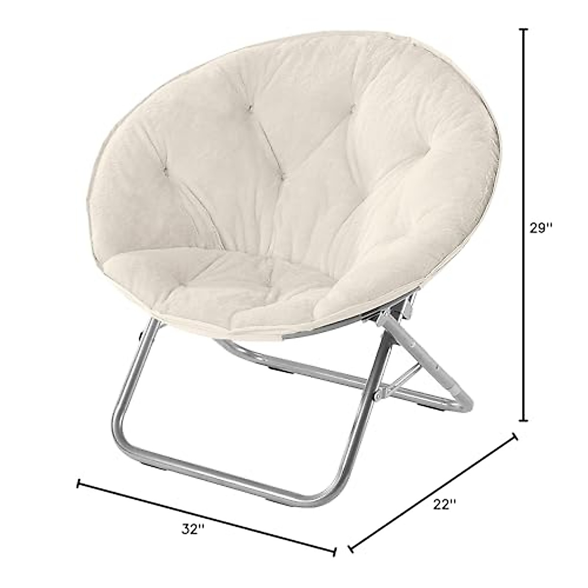 Urban Lifestyle Faux Fur Saucer Chair, White