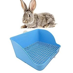 TEHAUX Pet Small Rat Toilet, Square Potty Trainer Corner Litter Bedding Box Pet Pan for Small Animal/Rabbit/Guinea Pig/galesaur/Ferret ( Blue )