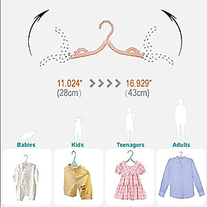12 Pcs Folding Clothes Hangers, Portable Travel Clothes Hangers with Clips Plastic Non-Slip Pants Skirts Underwear Clothes Hangers Drying Rack for Home Outdoor Travel (Solid Color-12Pcs)