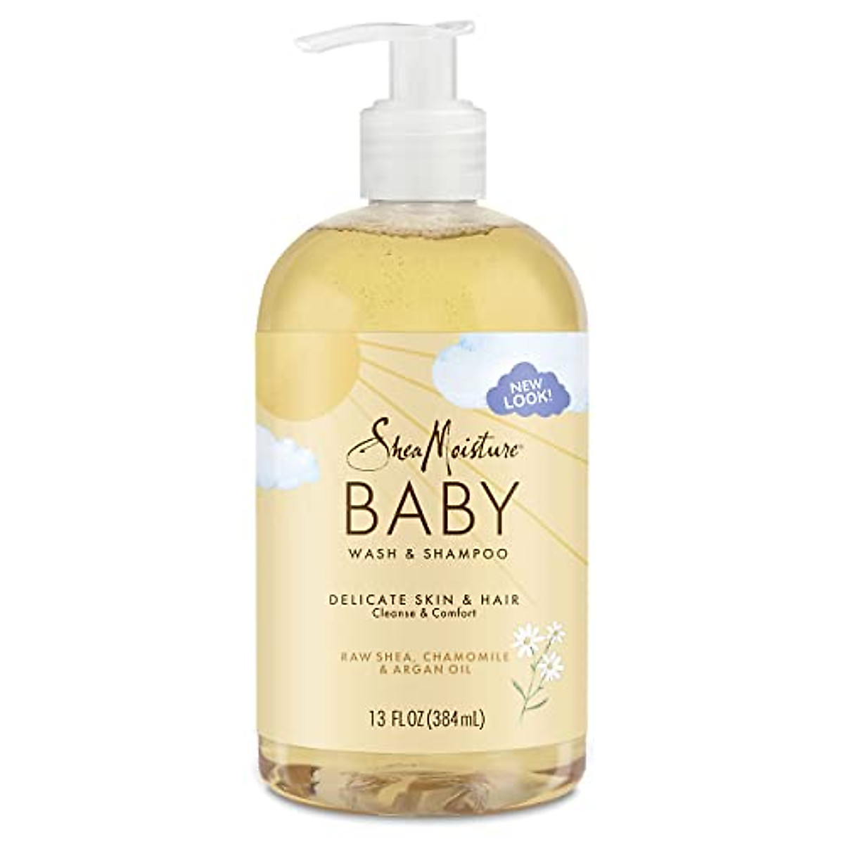 SheaMoisture Baby Wash & Shampoo for All Skin Types Raw Shea, Chamomile & Argan Oil Baby Wash and Shampoo with Frankincense & Myrrh to Help Cleanse 13 oz