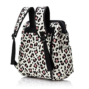Swig Life Packi Backpack Cooler, Portable, Lightweight, Leak Proof Lining & Waterproof Beach Backpack with Padded Shoulder Straps, Magnetic Snap Pockets & New and Improved Dual Zipper (Luxy Leopard)