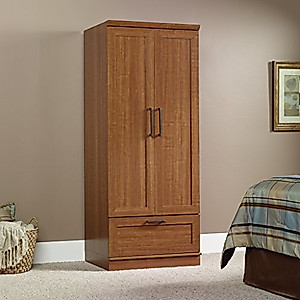 Sauder 411802 HomePlus Wardrobe/Storage Cabinet, L: 28.98" x W: 20.95" x H: 71.18", Sienna Oak finish