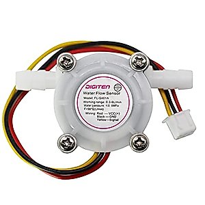 DIGITEN 0.3-6L/min G1/4" Water Coffee Flow Hall Sensor Switch Meter Flowmeter Counter Connect Hose
