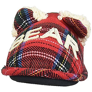 Dearfoams Kids Unisex Lil Bear Slipper, Big Bro Tartan Plaid, US 11-12 Toddler