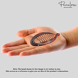 Parcelona French Effortless Mini Small Pair of Brown Tortoise Shell N Black Banana Hair Clip for Fine Hair