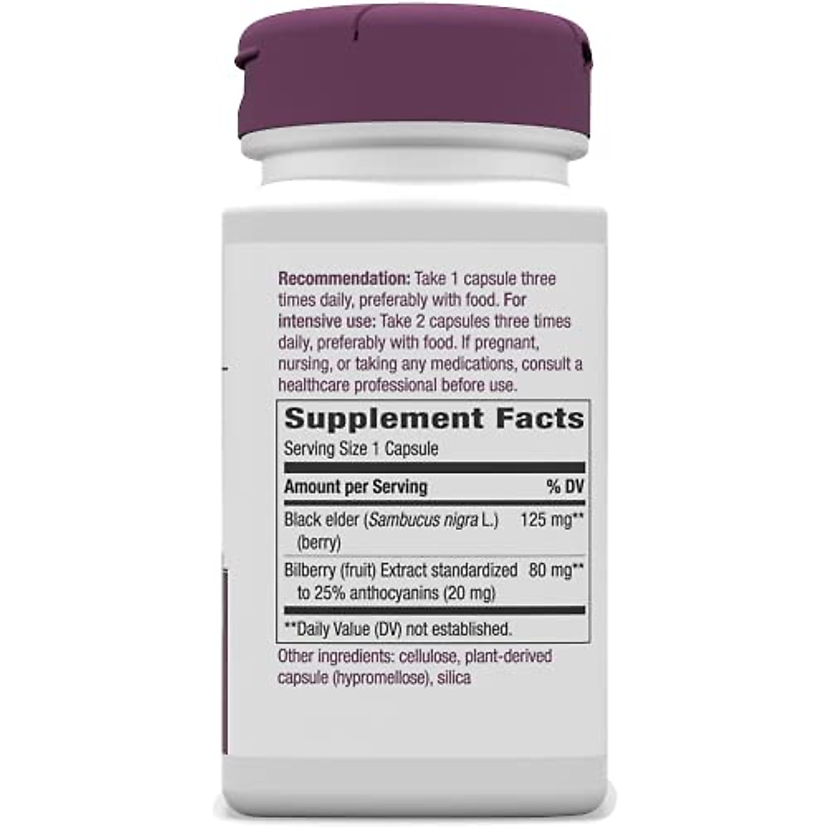 Nature's Way Bilberry Extract for Eyes with Black Elderberry*, Eye Health Supplement for Adults*, 90 Capsules