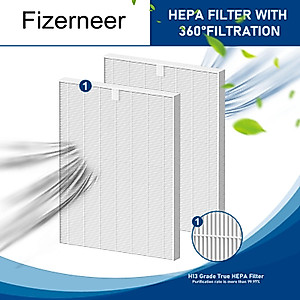 Fizerneer D360 Ture HEPA Replacement Filter Compatible with Winix D360 Air Purifier, Item Number 1712-0101-02, 2 Ture HEPA Filter Only