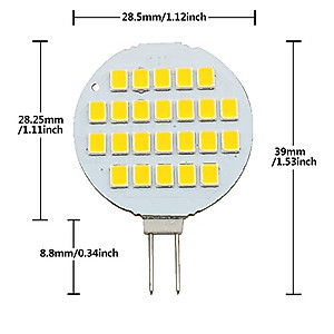GRV G4 24-2835 SMD Interior LED Light Bulbs for RV,AC/DC12V-24V Super Bright 2W Replacement of 20W Incandescent Lamp,Warm White Lighting for RV Camper,Cabinet Dome Light,Boat Light, Pack of 10