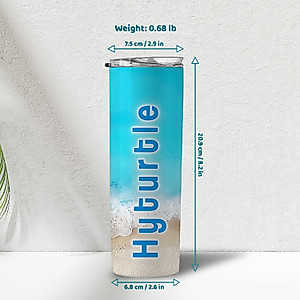 Hyturtle Personalized Picture Dog Mom Skinny Tumbler Gifts for Dog Lover Owner on Valentine's Day Birthday Mother's Day Christmas - Dog Pawprint Custom Photo 20oz Stainless Steel Skinny Tumbler