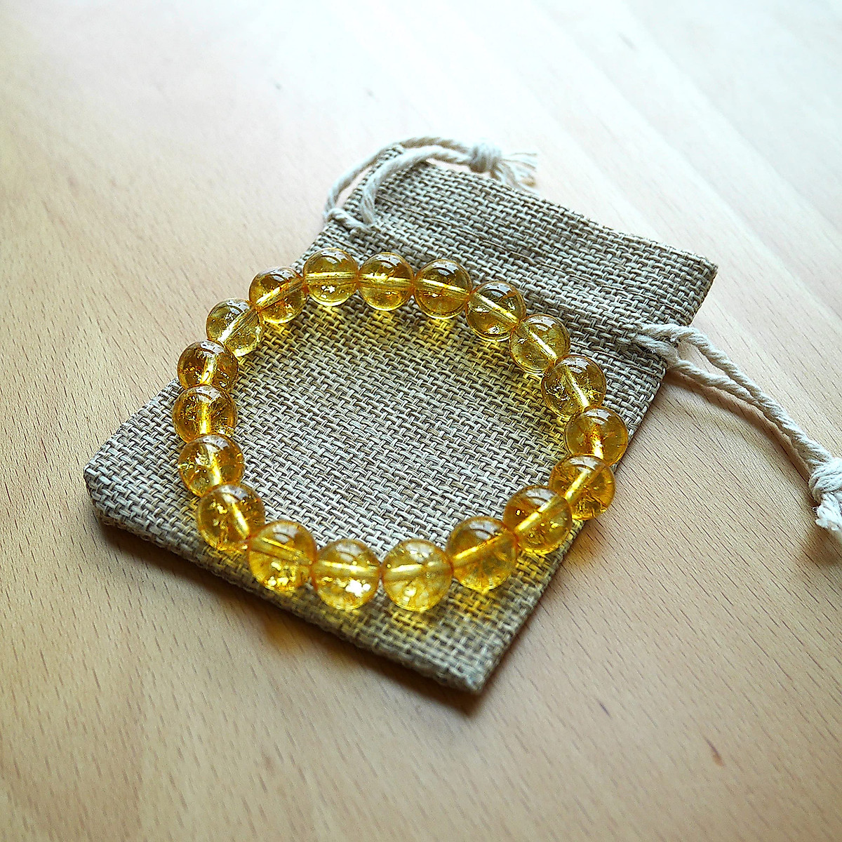 PSEEHEE Natural Chakra Healing Crystal Bracelet, Semi-Precious Gemstone Beads Stretch Women Men Jewelry (Yellow Citrine) (8mm) (8mm Yellow Citrine)