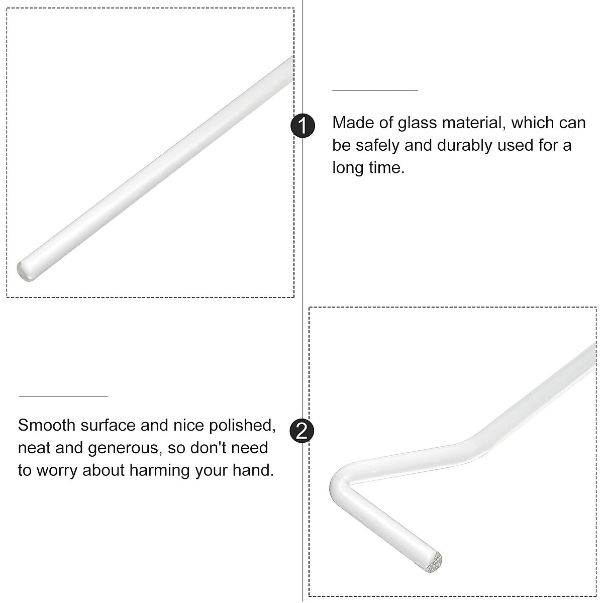 PartyKindom 4 Pcs L- Cell Culture Scraper, Glass Coating Rod Cell Spreaders, Reusable Cell Diffuser Tool for Laboratory Scientific Research Use, Diameter 6mm