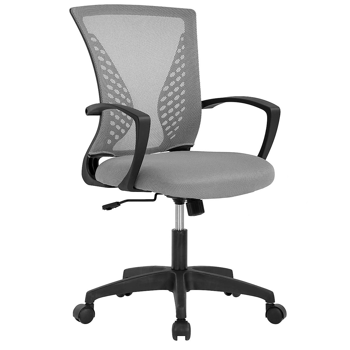 Ergonomic Office Chair Desk Computer Mesh Executive Task Rolling Gaming Swivel Modern Adjustable with Mid Back Lumbar Support Armrest for Home Women Men (Grey)