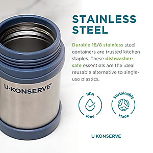 U Konserve Stainless Steel Insulated Food Jar 18oz - Leak-Proof - BPA Free - Plastic-Free Interior - Thermal and Double-Walled to Keep Food Hot and Cold