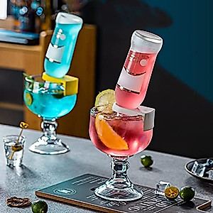 Margarita Schooner Beer Glasses 21 Oz Set of 4 With Extra Measuring Shot Glasses, Large Shrimp Cocktail Glasses Goblet, Large Stemmed Glasses With Thick Bottom for Coronaritas, Margaritas, Cocktails