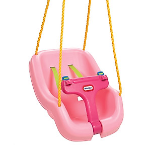 Little Tikes Snug 'n Secure Pink Swing with Adjustable Straps, 2-in-1 for Baby and Toddlers Ages 9 Months - 4 Years