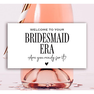 Bridesmaid Era Mini Champagne Labels - Set of 8