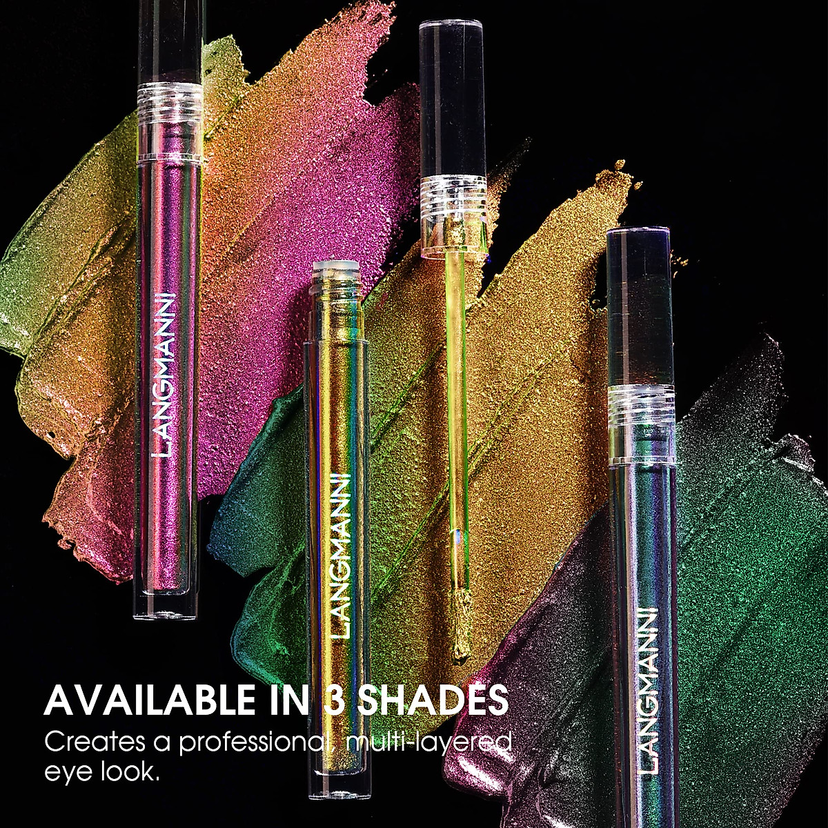 Wismee Chameleon Liquid Eyeshadow, Duochrome Metallic Eyeshadow, Long-lasting Intense Color Shifting Eyeshadow, Smooth Highly Pigment Eyeshadow, 1