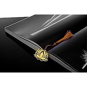 ADORAA's Floral Lotus Golden Brass Metal Bookmark with Golden Tassel - Perfect Gift for Friends & Family