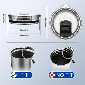 2 Pack 20 oz Tumbler Lid, Replacement Lids Compatible for YETI 20 oz Tumbler, 10/24 oz Mug and 10 oz Lowball, Spill Proof Cup Lids Covers with Magnetic Slider Switch