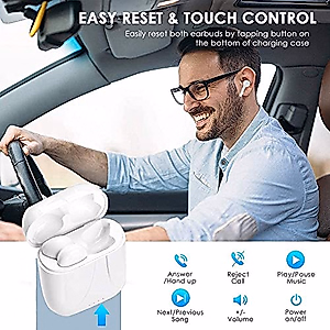 I12 TWS Wireless Earbuds,Bluetooth 5.0 Earbuds Touch in-Ear Wireless Earphones,24 Hours Play Time with Charging Case,hi-fi Stereo Earbuds