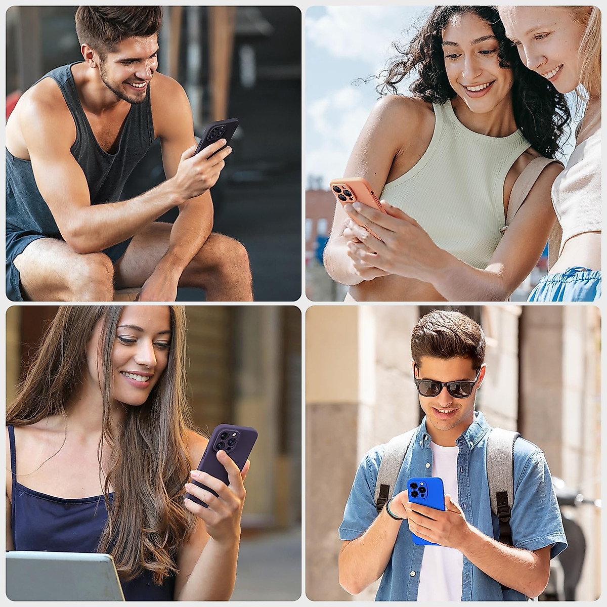 Miracase Designed for iPhone 14 Pro Case, Compatible with Magsafe, 1 Pack Screen Protector, Shockproof Liquid Silicone Rubber Phone Case Cover for 14 Pro 6.1 inch (Purple Magnetic)