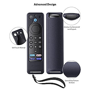 Fire TV Stick Remote Cover [2 Pack] 2021 Release, Latest Alexa Voice Remote Case, Stouchi Firestick Remote Cover Silicone Protective Sleeves with Lanyard (Green & Sky Blue)