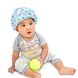 FLYPARTY Adjustable Infant Baby Toddler Protective Hat Helmet Safety Cap (Blue Sweets)