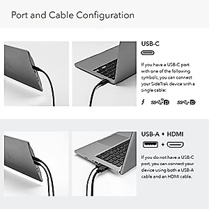 SideTrak Swivel 14” Patented Attachable Portable Monitor for Laptop | FHD TFT USB Laptop Dual Screen | Mac, PC & Chrome Compatible | Fits All Laptops | Powered by USB-C or Mini HDMI (Dark Gray)
