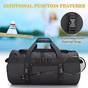 Hulongo Waterproof Duffel Bag Backpack Gym Bag Backpack for Men with Shoe Compartment 32lL