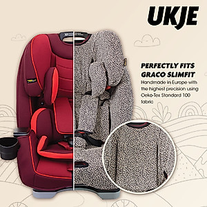 UKJE Protective Car Seat Cover - Compatible with Graco Slimfit 3-in-1 Convertible Car Seat, Slim Fit Car Seat, Car Seat Liner, Car Seat Protector, Convertible & Comfortable Seat Cotton Cover - Leopard