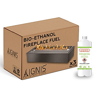 Bio Ethanol Fireplace Fuel - Ventless Indoor/Outdoor - 3 Quarts