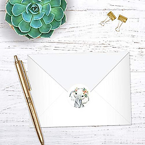 Boho Safari Animal Thank You Stickers / 6 Floral Jungle Animals Designs / 250 Wild Baby Shower Thank You Labels / 1.5" Baby Shower Sticker/Made in The USA