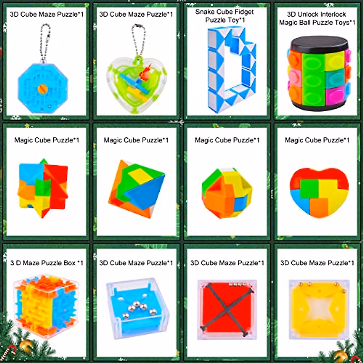 Fasezoomit Fidget Advent Calendars 2022,Christmas Countdown Calendar 24 Days,Sensory Fidget Toy Surprise Box and Magic Brain Teaser Toy Puzzles, Surprise Gifts for Kids Teens Adults