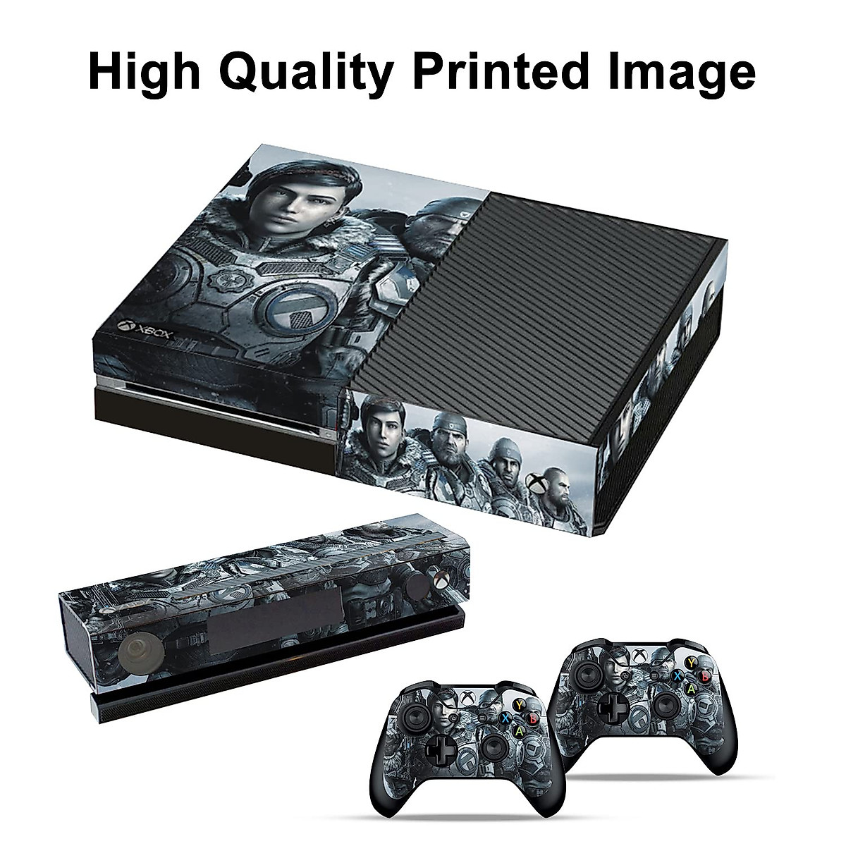 Skins Decals Compatible with Xbox One Console and Controller Durable Protective Vinyl Stickers Cover for Xbox One Set -Gray