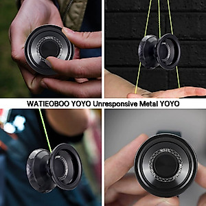 WATIEOBOO Yoyo Professional Unresponsive Metal Yoyo for Kids Beginners Intermediate Advanced Masonry Faceted Metal YOYO Precision Eight-Bead Yoyo Bearings-ModelWS-01L