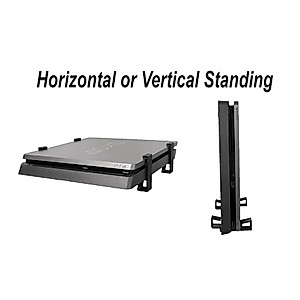 Kimalab Horizontal Vertical Stand for PS4 Original Playstation 4 Stand Cooling Station Feet for PS4 Console Slim - Updated Design for Secure Fit (PS4 Slim - Black)