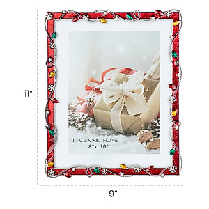 LARAINE Picture Photo Frame 8x10 Metal 2023 Christmas High Definition Glass Display Pictures for Tabletop Home Decorative Holiday Gift (Red,8x10)