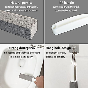 4TH Pumice Stone for Toilet Bowl Cleaning,Powerfully Remove Stubborn Stains： Limescale,Hard Water Ring,Calcium Buildup,Iron,Rust