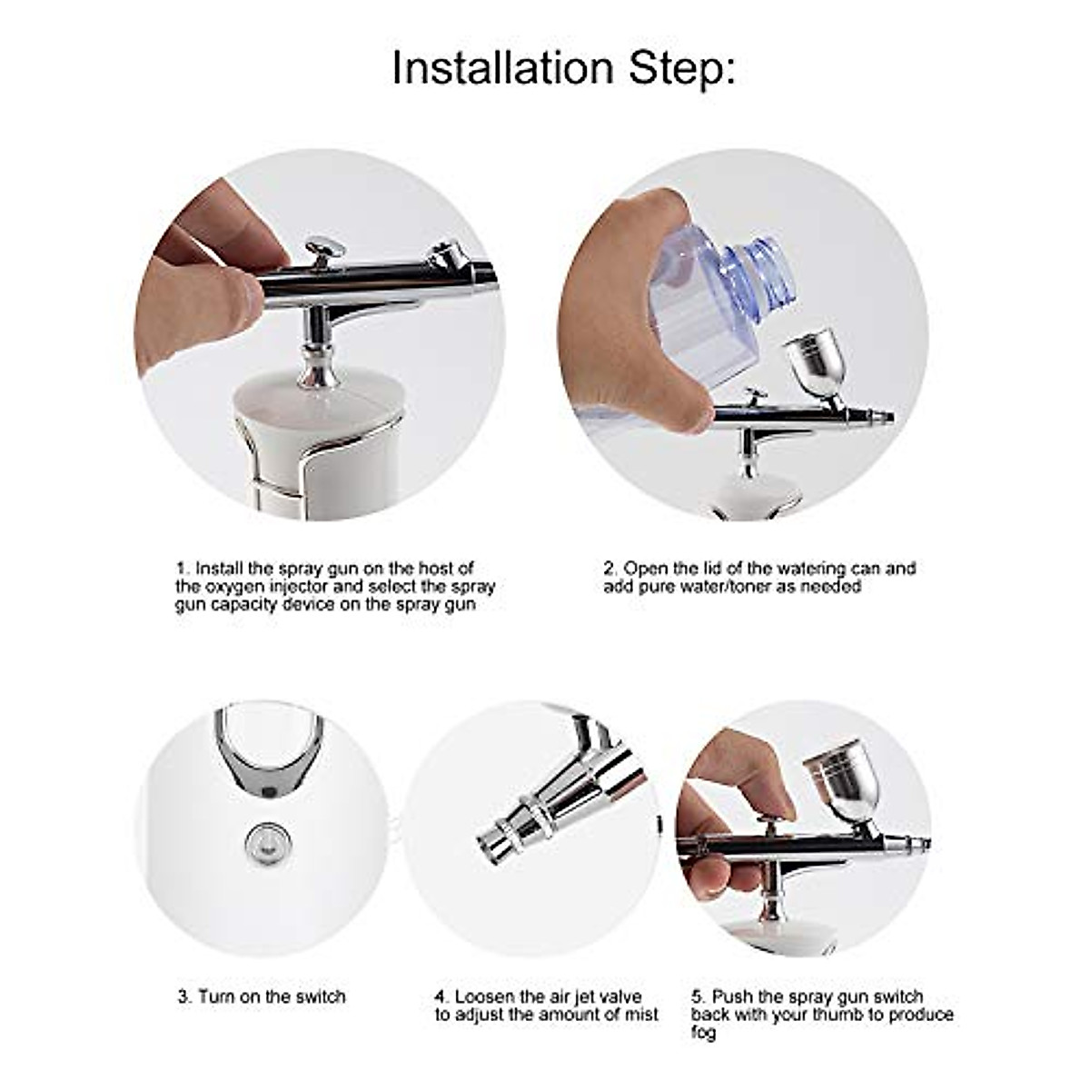 Professional Oxygen Facial Machine, Portable Water Oxygen Sprayer, Face Skin Moisturizing Handheld Oxygen Injection Machine, Water Oxygen Airbrush