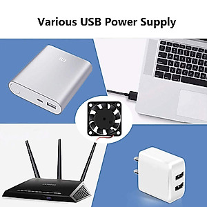 4 Pack 40mm USB Brushless Cooling Fan 40mm x 10mm Fan High Performance DC 5V Cooling Fan Speed 4200 RPM Fan for Small Appliances Series Replacement