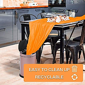 PartyWoo Halloween Tablecloth, 54 x 108 Inch Orange Rectangle Tablecloth, Plastic Tablecloth for 6 to 8 Ft Table, Halloween Table Cover, Waterproof Halloween Table Clothes for Party (1 Pack)