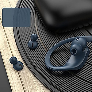 Atneway Replacement Silicone Earbuds Ear Tips Eargels Buds Set Compatible with Beats by Dr. Dre Powerbeats Pro Wireless in-Ear Earphones (4 Pairs/Navy Blue),large