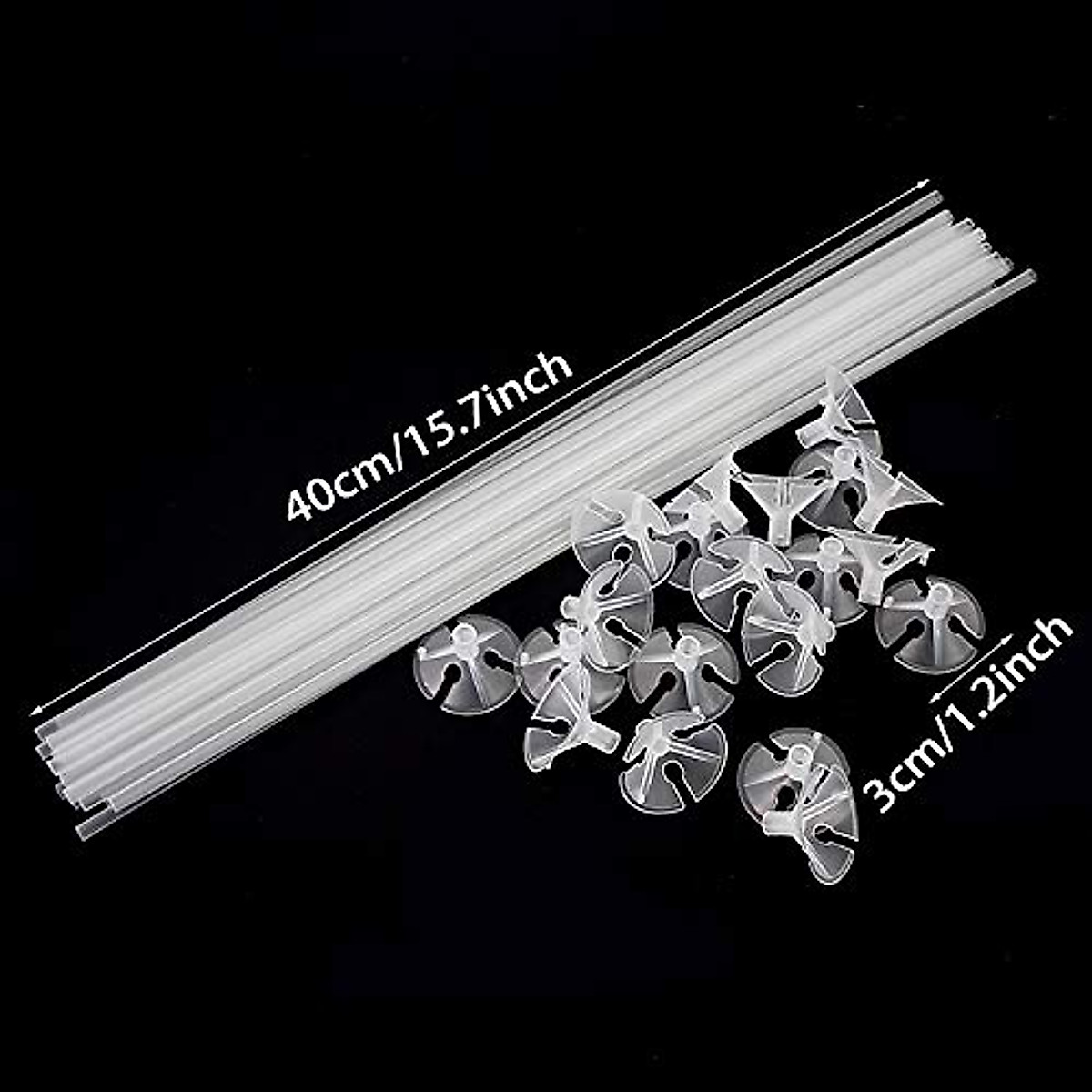 VIDELLY 100 Pieces Balloon Sticks 16inch Bobo Balloons Sticks Clear Plastic Balloon Sticks Holders With Balloon Cups for Party Wedding Birthday Anniversaries Valentine’s Day Decor Party Supplies