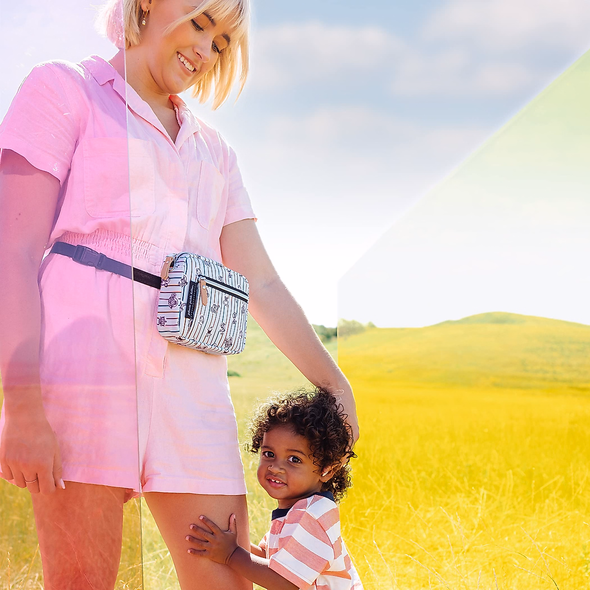 Petunia Pickle Bottom Adventurer Wristlet, Crossbody Strap, Waist Belt Bag, Purse, Wallet | Versatile, Fashionable | Disney & Pixar Playday