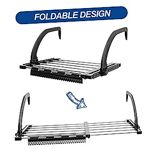 Cabilock Balcony Drying Rack Foldable Hangers Outdoor Towel Rack Folding Hangers Clothes Drying Rack Folding Indoor Laundry Drying Rack Clothes Rack Drying Retractable Drying Rack Large abs