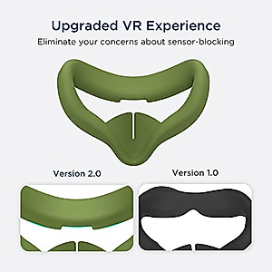 KIWI design Silicone Face Cover Pad with Lens Protector, Replacement Accessories Compatible with Quest 2