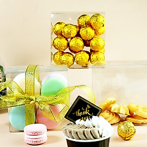 Vowcarol 4x4x1.5 Boxes Clear Sugar Cookies Containers, Wedding Favour Boxes Transparent Gift Boxes for Candy Chocolate Valentine - 50PCS